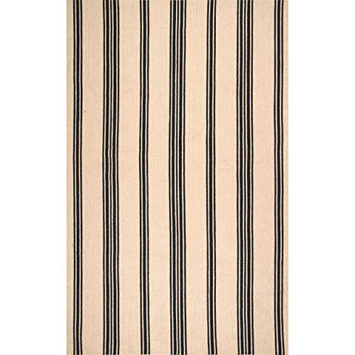 nuLOOM Striped Brenna Jute Area Rug, 5' x 8', Natural