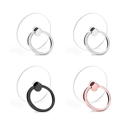 Cell Phone Ring Holder, Transparent Phone Ring Holder 360°Rotation Finger Ring Stand Phone Ring Grip Compatible with Almost All Phones/Phone Cases (Round)