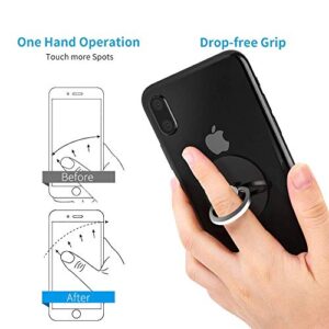 Cell Phone Ring Holder, Transparent Phone Ring Holder 360°Rotation Finger Ring Stand Phone Ring Grip Compatible with Almost All Phones/Phone Cases (Round)