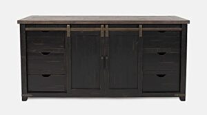 jofran madison county reclaimed pine farmhouse hutch server