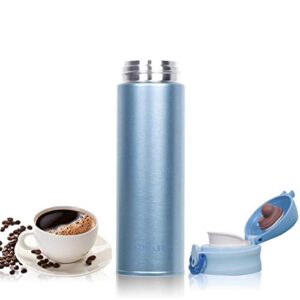 DILLER Vacuum Insulated Water Bottle,Stainless Steel Thermal Coffee Travel Mug BPA-Free Thermos Flask ,Keeps Cold 24H, Hot 12H,17 oz (blue)