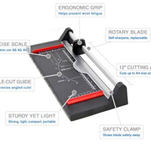 VViViD Rot8 12" Lightweight Sliding Rotary Paper Cutter and Trimmer