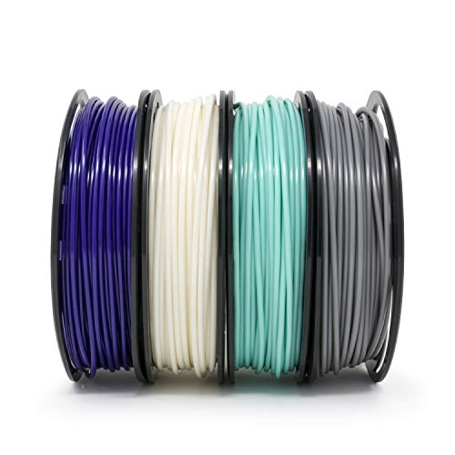 Gizmo Dorks Low Odor ABS 3D Printer Filament 3mm (2.85mm) 200g Sample Pack - White, Teal, Purple, Grey