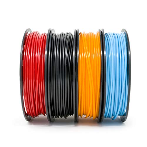 Gizmo Dorks Low Odor ABS 3D Printer Filament 3mm (2.85mm) 200g Sample Pack - Black, Sky Blue, Orange, Red