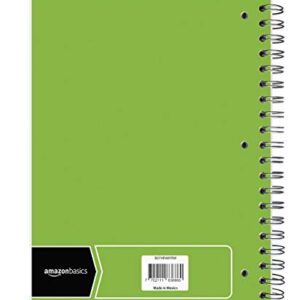 Amazon Basics College Ruled Wirebound 3-Subject 150-Sheet Notebook - Pack of 3, 10.5 x 8 Inch, Grey / Green / Blue