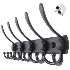 webi coat rack wall mounted black,5 tri hooks for hanging coats,wall coat hanger,jacket hanger,wall rack for clothes,backpack