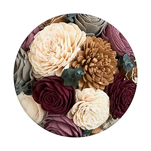 Luxurious Floral - Gold, Gray, and Maroon Flowers PopSockets PopGrip: Swappable Grip for Phones & Tablets