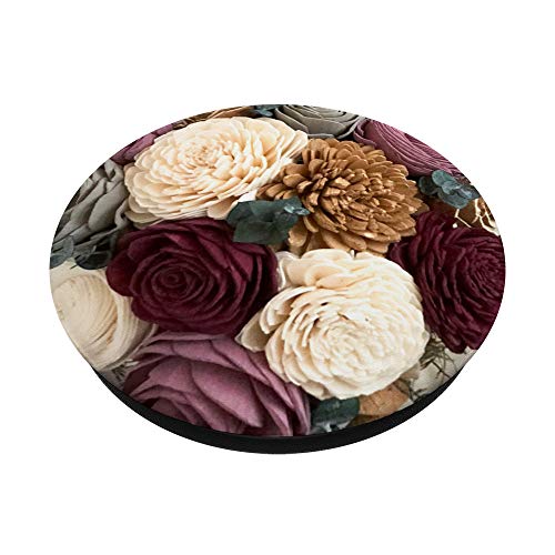 Luxurious Floral - Gold, Gray, and Maroon Flowers PopSockets PopGrip: Swappable Grip for Phones & Tablets