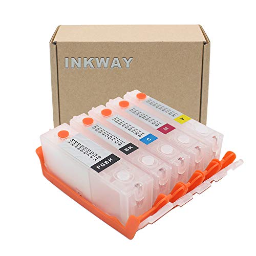 INKWAY Pgi-270 Cli-271 Pgi-270XL Cli-271XL Refillable Ink Cartridge Replace for Canon MG6820 MG6821 MG6822 MG5720 MG5721 MG5722 MG7720 TS5020 TS6020 Printer