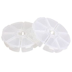 all in one 3pcs round clear plastic storage box bead organizer display containers (10x2.5cm 8 grids)