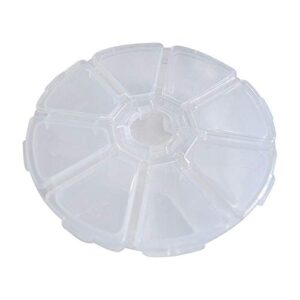 ALL in ONE 3pcs Round Clear Plastic Storage Box Bead Organizer Display Containers (10X2.5cm 8 Grids)