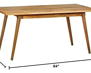 Amazon Brand - Rivet Clio Solid Rectangular Mango Dining table, Brown, 36" D x 64" W x 30" H