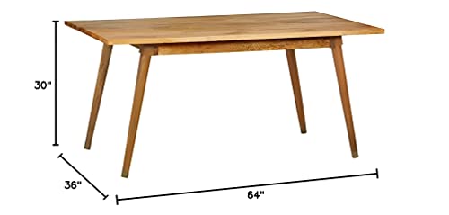 Amazon Brand - Rivet Clio Solid Rectangular Mango Dining table, Brown, 36" D x 64" W x 30" H