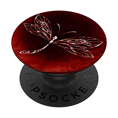 Pretty Red Dragonfly PopSockets PopGrip: Swappable Grip for Phones & Tablets