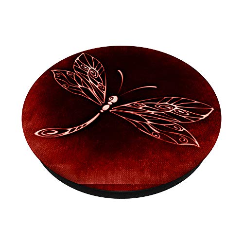 Pretty Red Dragonfly PopSockets PopGrip: Swappable Grip for Phones & Tablets