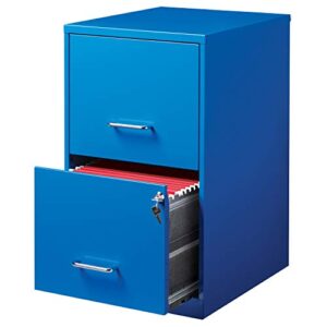 Office Dimensions 18in. 2 Drawer Metal SOHO Vertical File Cabinet, 18 in, Classic Blue