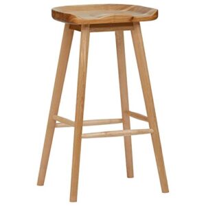 amazon brand - rivet modern wood kitchen counter barstool, natural finish, 14.4"d x 17.3”w x 29.5”h