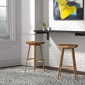 Amazon Brand - Rivet Modern Wood Kitchen Counter Barstool, Natural Finish, 14.4"D x 17.3”W x 29.5”H