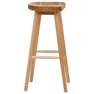 Amazon Brand - Rivet Modern Wood Kitchen Counter Barstool, Natural Finish, 14.4"D x 17.3”W x 29.5”H