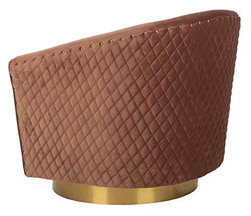 Safavieh Couture Home Clara Glam Dusty Rose Pink Velvet Quilted Swivel Tub Chair