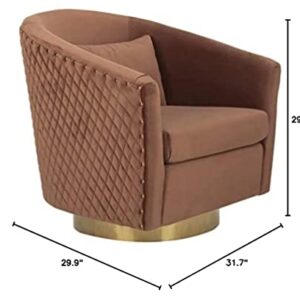 Safavieh Couture Home Clara Glam Dusty Rose Pink Velvet Quilted Swivel Tub Chair