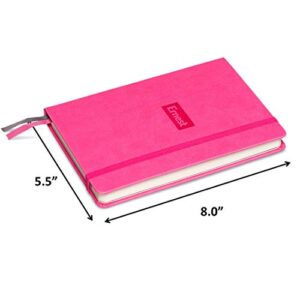 Ernest Notes Lined Journal, Hardcover Notebook for Work, Lined Notebook Journal for Writing A5 Medium 5.5 x 8 inches, 256 Pages (Pink, Ruled)