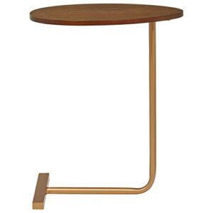 Amazon Brand – Rivet Modern End Table, 19.3 Inch Width, Natural and Gold