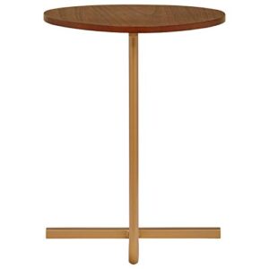 Amazon Brand – Rivet Modern End Table, 19.3 Inch Width, Natural and Gold