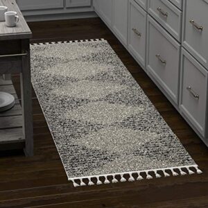 amazon brand – rivet contemporary polypropylene rug, 96" x 30", ivory