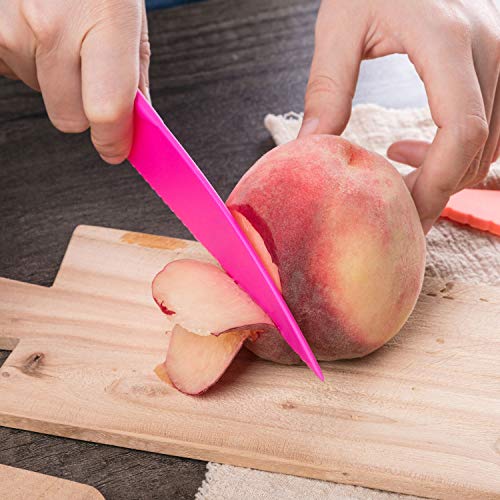 JOVITEC 8 Pieces Kid Plastic Kitchen Knife Set, Children's Safe Cooking Chef Nylon Knives for Fruit, Bread, Cake, Salad, Lettuce Knife