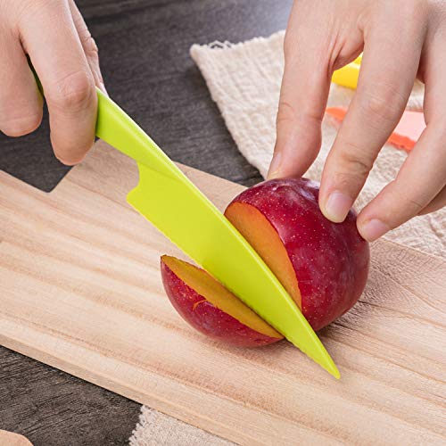 JOVITEC 8 Pieces Kid Plastic Kitchen Knife Set, Children's Safe Cooking Chef Nylon Knives for Fruit, Bread, Cake, Salad, Lettuce Knife