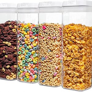 NUMYTON Airtight Food Storage Containers - 4Pcs - Pantry Organization and Storage- BPA-Free - Cereal Containers Storage Set - for Cereal, Corn Flakes, Pasta, Spaghetti, Sugar & Flour