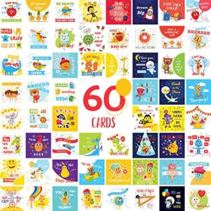 Party Profi Lunch Box Notes for Kids - 60 Cute Inspirational and Motivational Thinking of You Cards for Boys & Girls Lunchbox