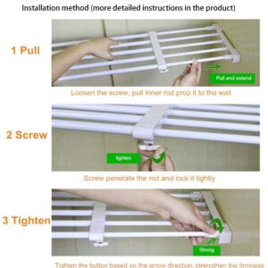 TabEnter Adjustable Shelf Organizer Expandable Closet Shelf and Rod with No Drilling for Wardrobe Cupboard Kitchen Bookcase (15" - 23.6")