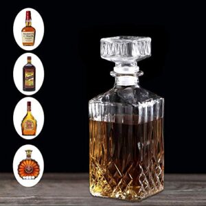 Decanter, Whiskey Decanter, Lead-Free Liquor Decanter 750ml, Glass Decanters For Alcohol