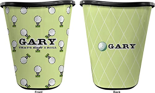 YouCustomizeIt Golf Waste Basket - Double Sided (Black) (Personalized)