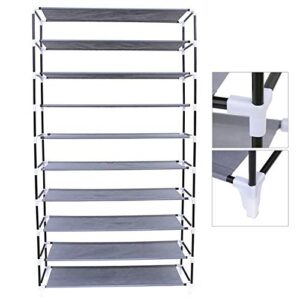 Xy Litol 10-Tier Shoe Rack Cabinet - 45 Pair Shoe Organizer for Entryway, Closet, Bedroom, and Hallway Grey