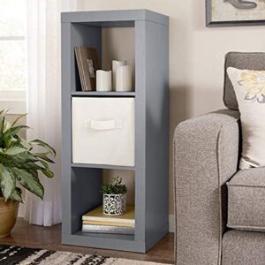 better homes and gardens.. bookshelf square storage cabinet 4-cube organizer (weathered) (white, 4-cube) (gray, 3-cube)