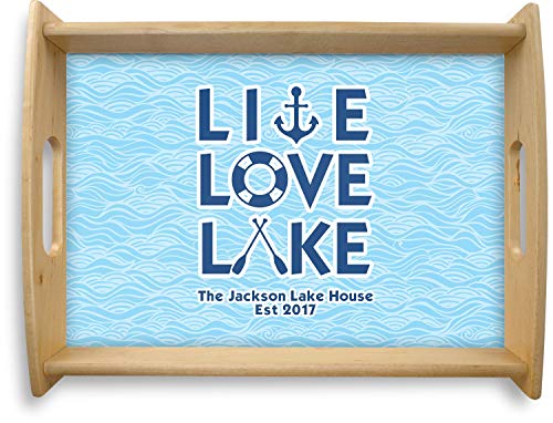 Live Love Lake Natural Wooden Tray - Large (Personalized)