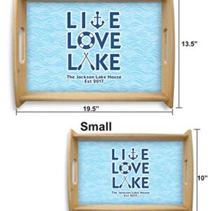 Live Love Lake Natural Wooden Tray - Large (Personalized)