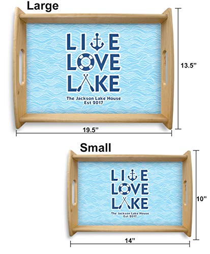 Live Love Lake Natural Wooden Tray - Large (Personalized)