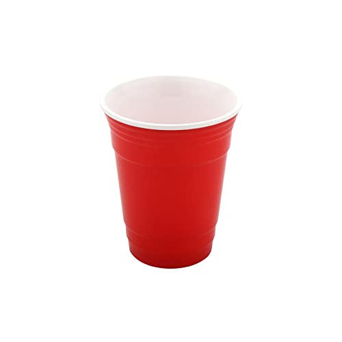 G.E.T. SC-16-R BPA-Free Reusable Plastic Red Party Cup Tumbler Only, 16 Ounce, Red (Set of 12)