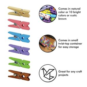 Mini Natural Wooden Clothespins with Jute Twine, 250pcs, 1 Inch Photo Paper Peg Pin Craft Clips with 66ft Natural Twine for Scrapbooking, Arts & Crafts, Hanging Photos (Natural Color)