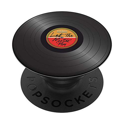 Let the music play on Record Player Vinyl LP PopSockets PopGrip: Swappable Grip for Phones & Tablets