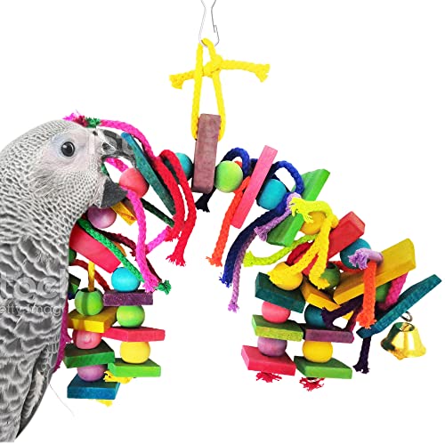 SunGrow Parrot Toy, Small & Medium Chewing Bird Toy for Parakeet, Sun Conure, 1 Piece