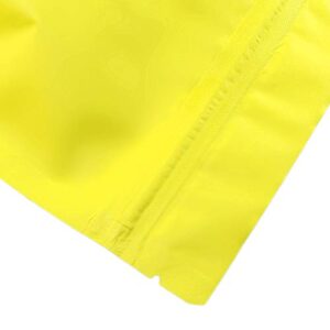 QQ Studio Double Sided Matte Heat Sealable Mylar Aluminum Standup Bags (100 Pack) (5.1" x 7.1", Matte Yellow)