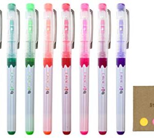 Ohto Fude Ball Color Rollerball Pen 1.5 mm, 10 Colors Ink, 10-pack, Sticky Notes Value Set