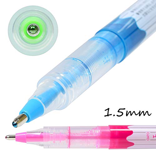 Ohto Fude Ball Color Rollerball Pen 1.5 mm, 10 Colors Ink, 10-pack, Sticky Notes Value Set