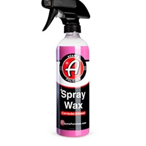 Adam's Spray Wax 16oz - Premium Infused Carnauba Car Wax Spray For Shine, Polish & Top Coat Paint Protection | Car Wash Enhancer & Clay Bar Lubricant | Car Boat Motorcycle RV Detailing