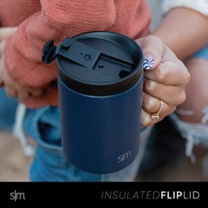 Simple Modern Travel Coffee Cup with Lid and Handle | Reusable Insulated Stainless Steel Iced Coffee Mug Cold Brew Tumbler and Tea Cup Cupholder Friendly | Scout Collection | 18oz | Graphite